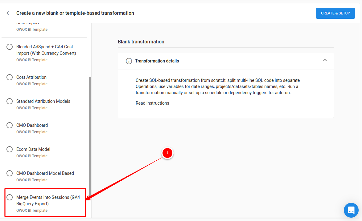 How To Create Transformation From A Merge Events Into Sessions Ga4 Bigquery Export Template